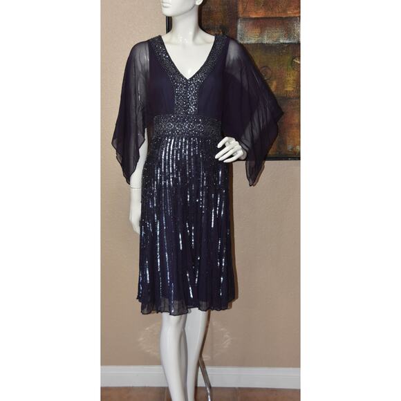 Patra | Dresses | Womens Patra Formal Party Evening Bead Sequin Silk ...
